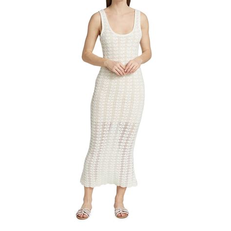 Alice Olivia Veronique Crochet Tank Midi Dress Evachic