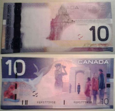 coins and canada incomplete printing banknotes errors and varieties