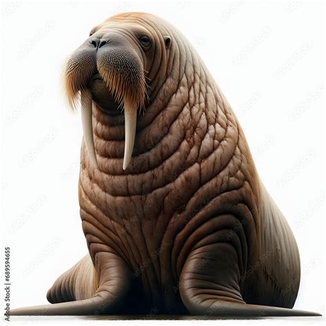 Morsa Odobenus Rosmarus Colmillos Del Ártico Un Retrato Majestuoso De La Morsa Stock Foto