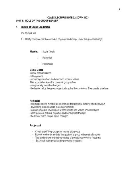 Class Lecture Notes 2 Sowk 1103 2019 W Class Lecture Notes 2 Sowk