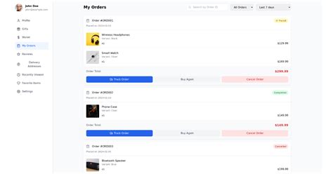 Shoppe Style Order Detail Component For React Tailwind Ui Library