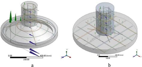finite element model of a conical shell foundation b circular flat