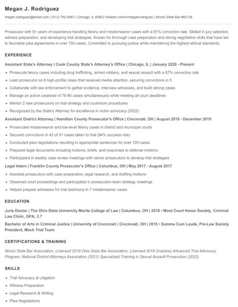 Prosecutor Resume Examples And Templates 2025 Resumeai