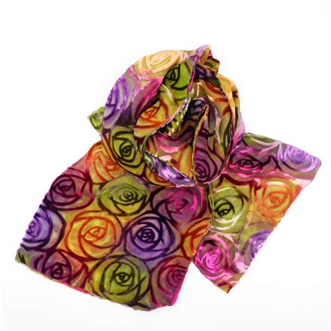 Devore Scarf Rose Yellow Diane Jones G9289