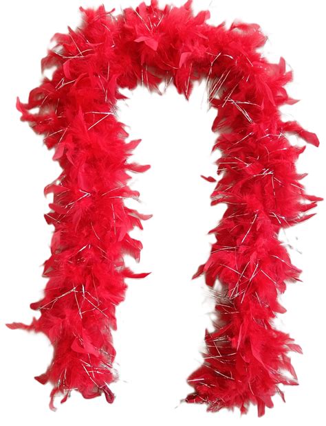 Red With Silver Tinsel Boa Nola Throws