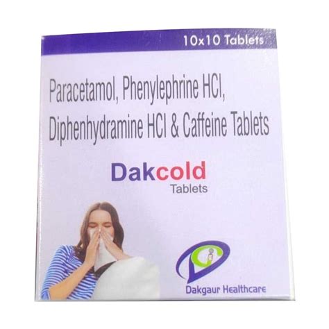 Paracetamol Phenylephrine Hcl Diphenhydramine Hcl Caffeine Tablets At