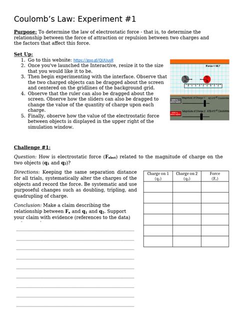 Coulombs Law Exp 1 Pdf Force Electromagnetism