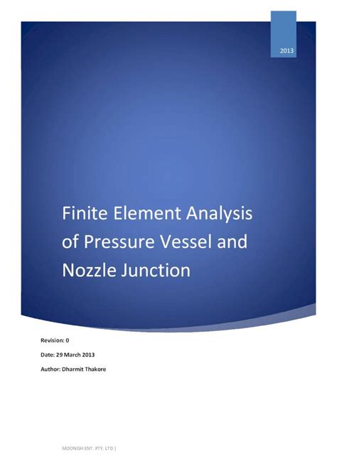Pdf Finite Element Analysis Of Pressure Vessel And Nozzle Engineeringmoonishbiz29