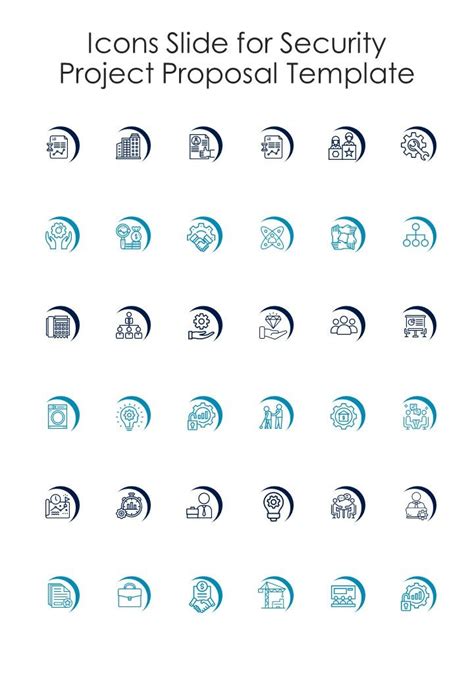 Icons Slide For Security Project Proposal Template One Pager Sample Example Document