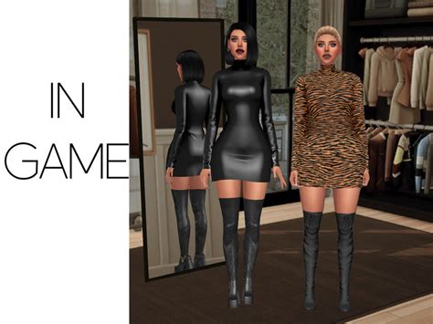 The Sims Resource Emerson Mini Leather Dress