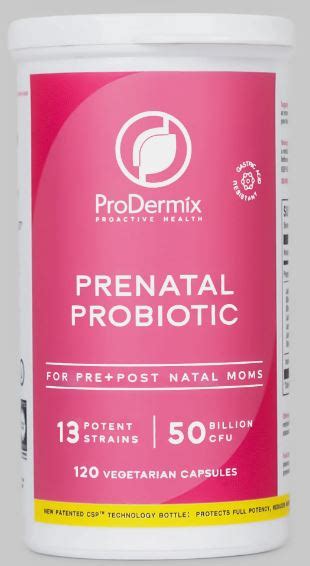 Prodermix Kosher Prenatal Probiotic For Pre Post Natal Moms 120 Capsules
