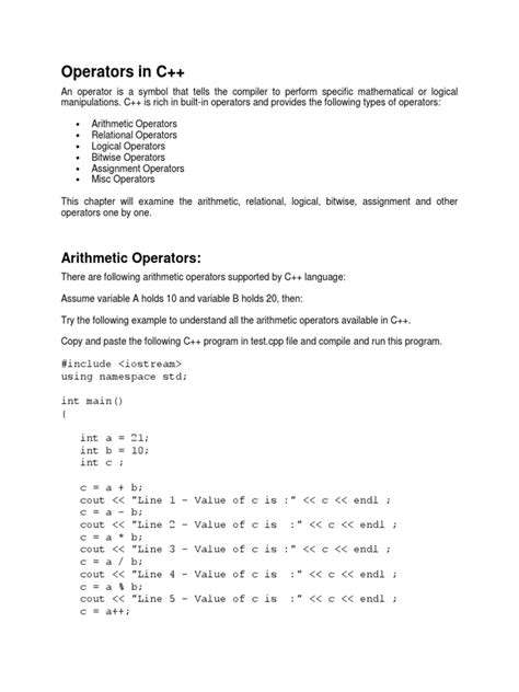 Lesson 25 Operators In C Pdf Pointer Computer Programming C