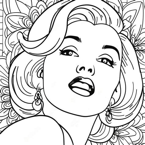 Marilyn Monroe Classic Portrait Coloring Page 14880 11706
