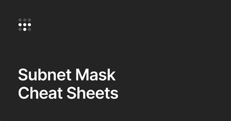 Ultimate Subnet Mask Cheat Sheets Ipv4 And Ipv6