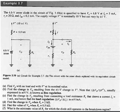 Solved Example 3 7 The 6 8 V Zener Diode In The Circuit Of