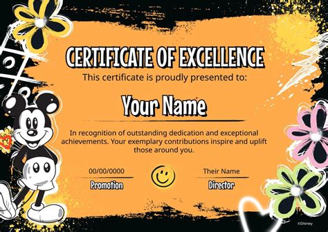 Mickey Mouse Colorful Certificate Presentation