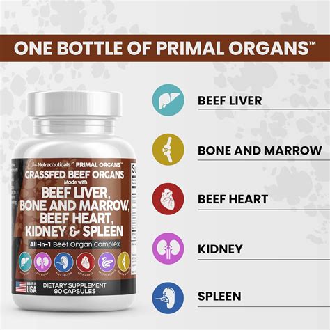 Grass Fed Beef Liver Capsules 3000mg Premium Quality Beef Organs