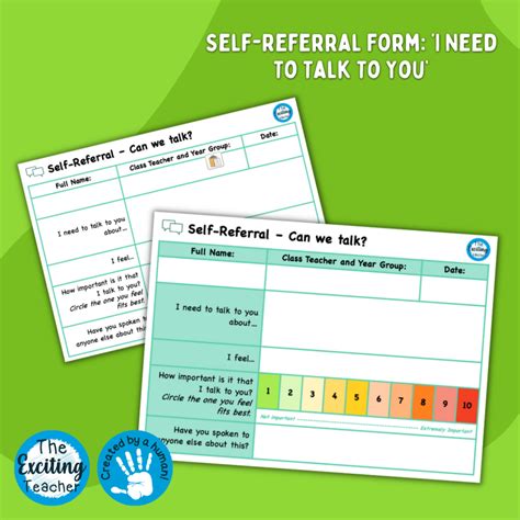 Self Referral Form ‘i Need To Talk To You Exciting Teacher Hub