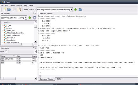 matlab comparing the function fminunc with the bfgs method for