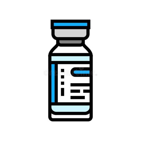 Vaccine Bottle Immunization Color Icon Vector Illustration Stock Illustration Illustration Of