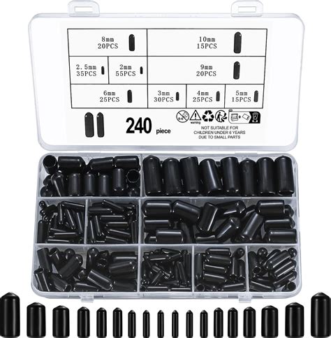240 Stuks Rubberen Eindkappen Pvc Schroefbeschermers Ronde