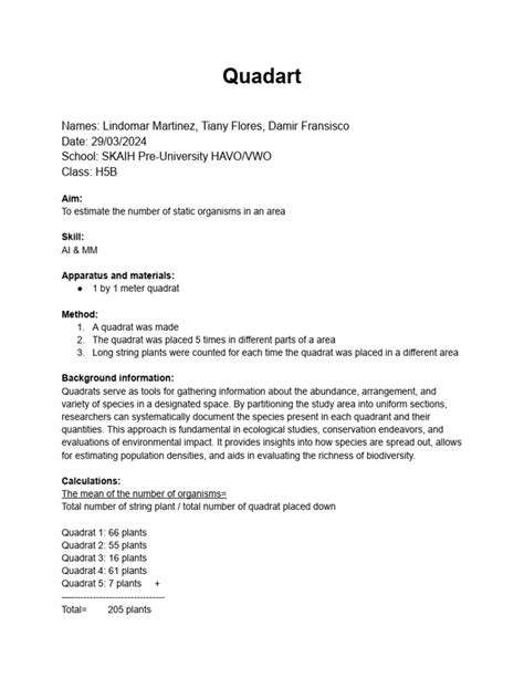 Quadrat Method Pdf Science And Mathematics