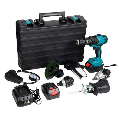 Mt 9758 Multi Head Cordless Drill Electric Drill Tool Combo Kit Power Tools Set Drill Set And