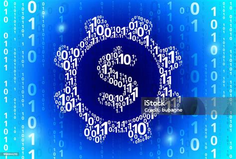 Money Gear Binary Code Blue Vector Pattern Background Stock