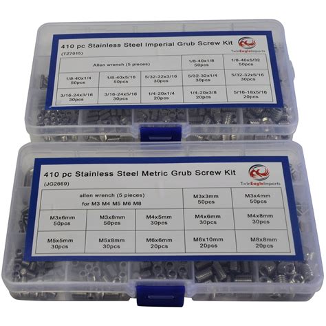 820 Pc Stainless Steel Metric And Imperial Grub Set Grab Kit Assortmen