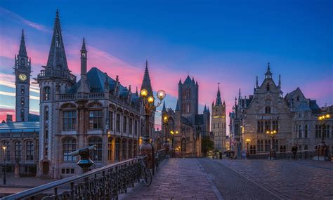 Download Ghent Belgium Twilight Wallpaper