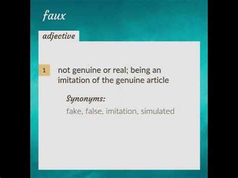 Faux Meaning Of Faux Youtube