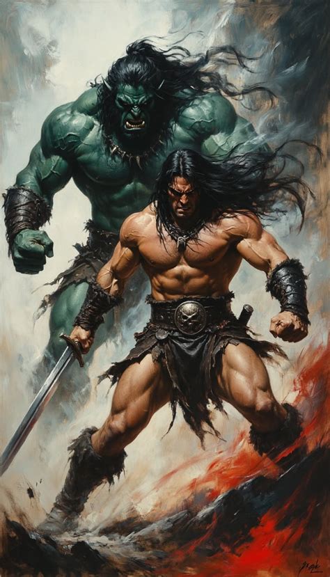 Conan And The Emerald Lotus By Ken Kelly Warcraft Orc Art Conan The