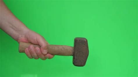 Lump Hammer D On Green Screen Chroma Key Stock Video Pond5
