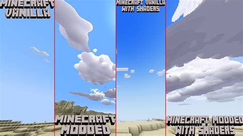 Minecraft Vanilla Vs Simple Clouds Mod Comparison Youtube