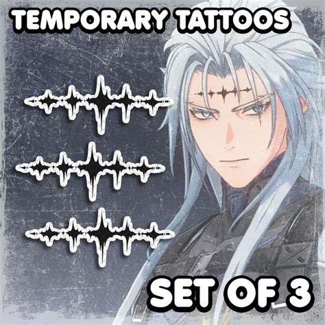 Calcharo Temporary Tattoos Realistic Tacet Mark Tattoo Cosplay Costume Forehead