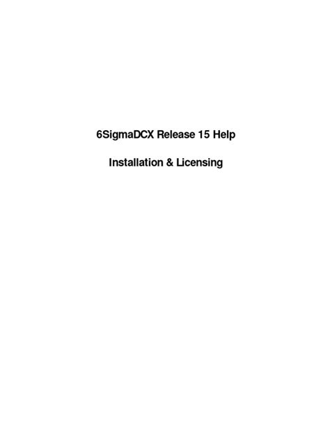 6sigmadcx R15 Installation And Licensing Pdf Virtual Reality Installation Computer Programs