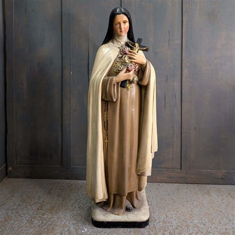 Antique French Large Religious Statue Of St Therese De Lisieux