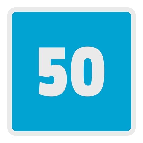 Premium Vector Minimum Speed Fifty Limit Icon Flat Illustration Of