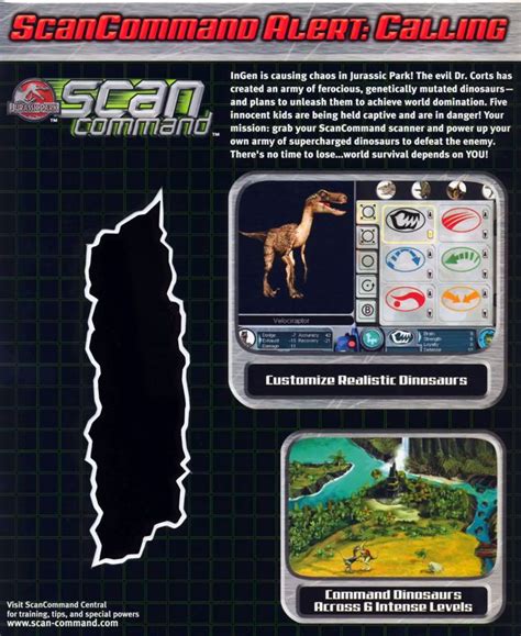 Scan Command Jurassic Park 2001 Windows Box Cover Art Mobygames
