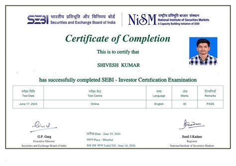 Shivesh Kumar On Linkedin Nism Certification Financialmarket