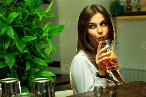 Portrait Of Young Beautiful Brunette With Green Eyes 16092425 Stock