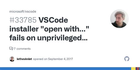 VSCode Installer Open With Fails On Unprivileged Accounts Issue Microsoft Vscode
