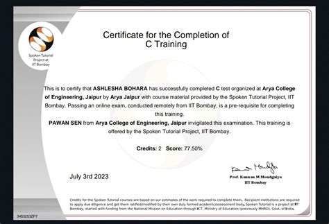 Ashlesha Bohara On Linkedin Cprogramming Certification Iitbombay