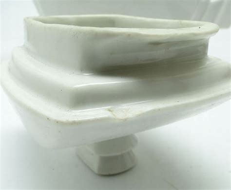 Flat Teapot Mid Century Modern Porcelain Ćmielów Poland 1930s