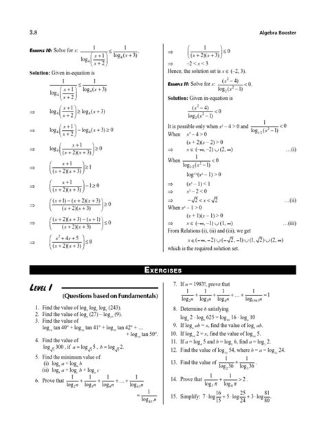 Jee Main And Advanced Pdf Function Mathematics Logarithm