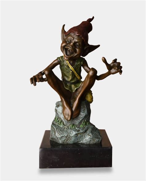 Colorful Goblin Bronze Sculpture For Garden