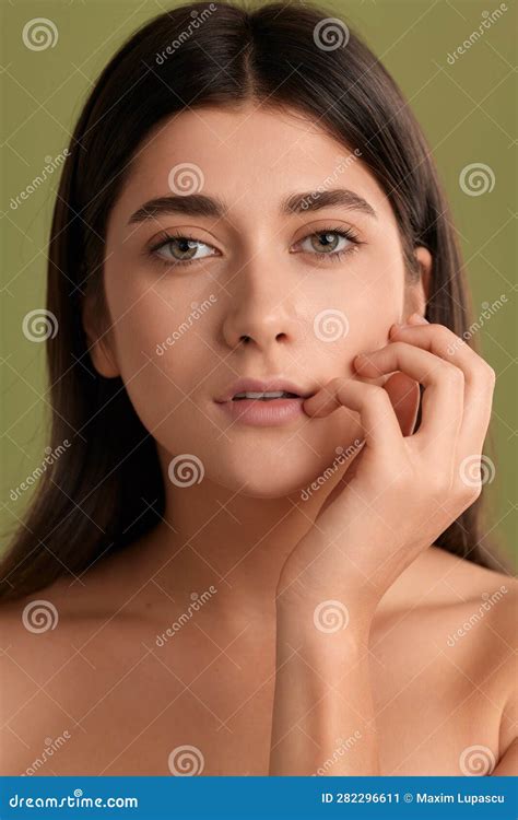 Perfect Young Model With Clean Skin Stock Image Image Of Headshot