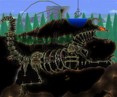 My Dragon Fossil Base That I Made Terraria House Design Terrarium