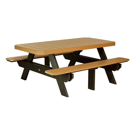 Ebern Designs Puchta Rectangular 6 Person 73 75 Long Picnic Table Wayfair