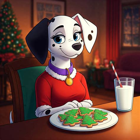 Cute Christmas Dalmatian Girl By Lunarmoonai On Deviantart